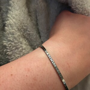 Inspirational Bracelet, Message Engraved Bracelet, Personalized Bangle ...