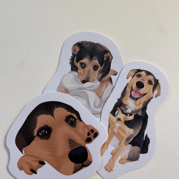 Personalized Dog Stickers - Hand Drawn | Custom Pet Sticker, Custom Dog ...
