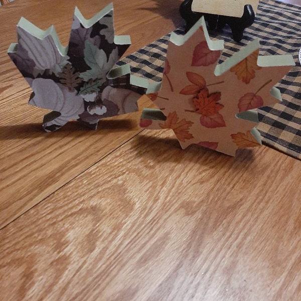 Leaf Wood Cutout- DIY Fall Wood Craft- Free Standing- Unfinished Autumn ...