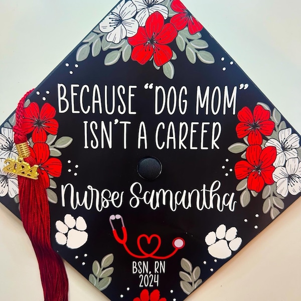 Custom "paw Print Perfection" Graduation Cap Topper, Nursing Graduation ...