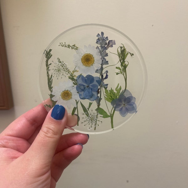Natural Flowers Coasters,colorful Pressed Real Floral Outdoor Coaster ...