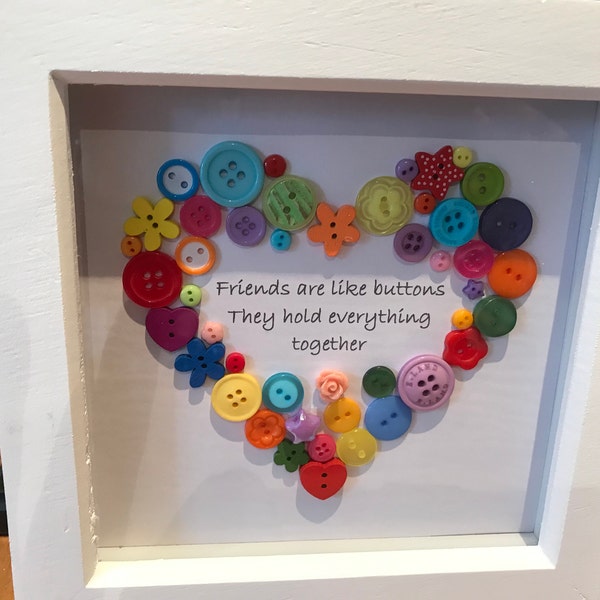 Rainbow Button Box Frame 18cm X 18cm - Etsy