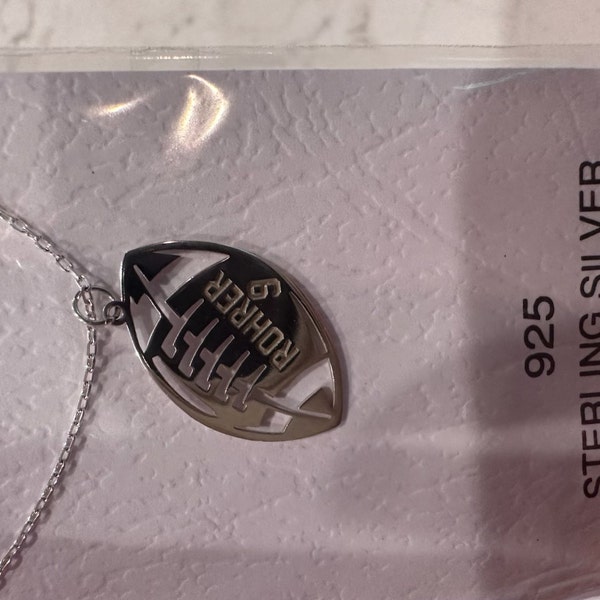 925 Sterling Silver American Football Necklace , Sport Jewelry ...