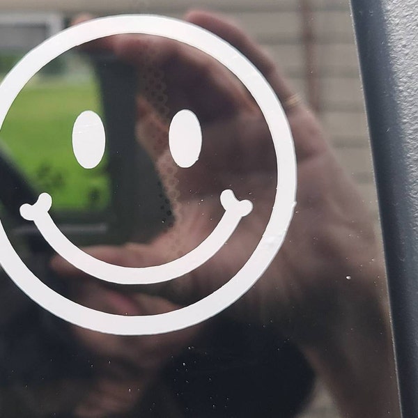 Smiley Face Decal, Car Decal, Tumbler Decal, Smiley Face Sticker, Happy ...