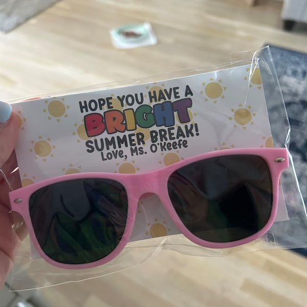 End of School Year Gift, Last Day of School Gift, Sunglasses Favor for ...