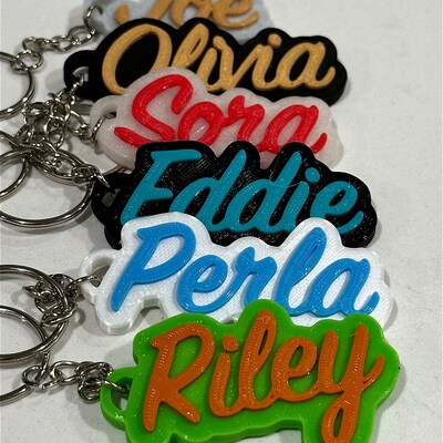 Custom Name Keychains Personalized 3D Printed Keyring for School and ...