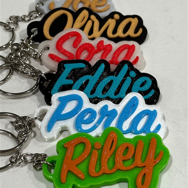 Custom Name Keychains - Personalized 3D Printed Keyring for School and ...