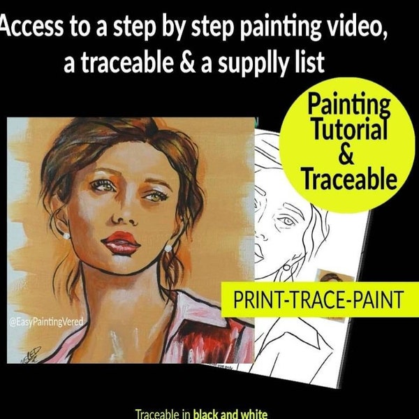 LAYLA Painting Tutorial for Adults Traceable How to Paint a Lady With a ...