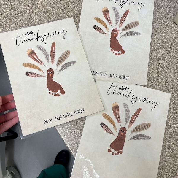 Happy Thanksgiving From Your Little Turkey / Footprint Handprint Art ...