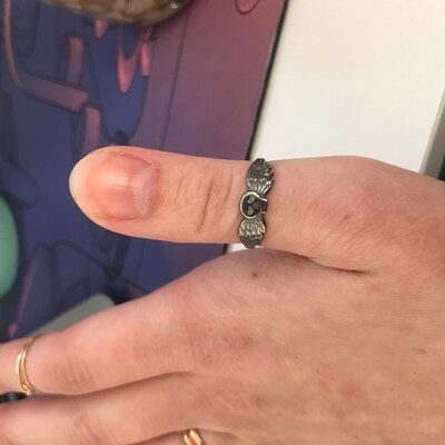 Mini Taphophile Ring in Sterling Silver or Gold Memento Mori Skull - Etsy