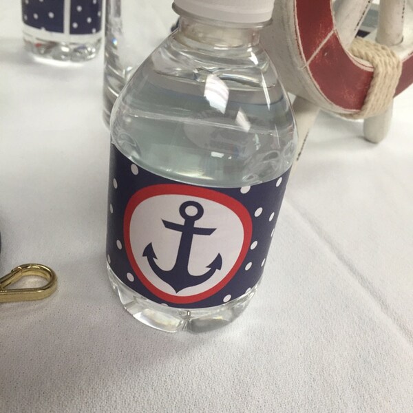 Nautical Water Bottle Labels, Printable Nautical Water Bottle Labels ...
