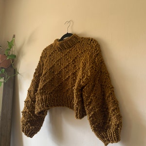 Knitting Pattern the Rook Digital Download Beginner Friendly Chucky Knit Cropped Sweater - Etsy