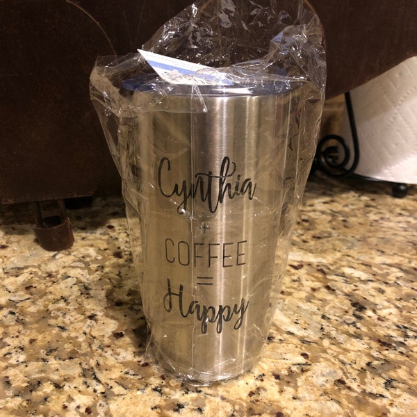 Custom Engraved Stainless Steel Coffee Tumbler by Lifetime Creations ...