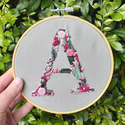 PDF Pattern Letter A Floral Monogram, Embroidery Pattern, Alphabet ...
