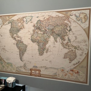 Giant World Map Wall Mural Removable Wallpaper Map of the World Huge ...
