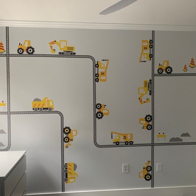 Wall Decals Gray Road With White Lines Curved & Straight - Etsy