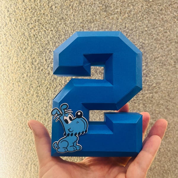 3D Rainbow Numbers Paper Craft: DIY Low Poly Template (PDF & SVG) - Etsy