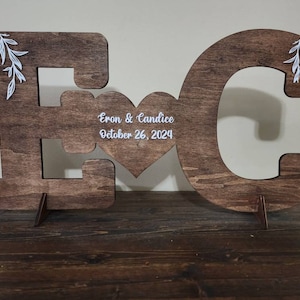 Personalized Engraved Wood Letter Guest Book Alternative/ Wedding Sign ...