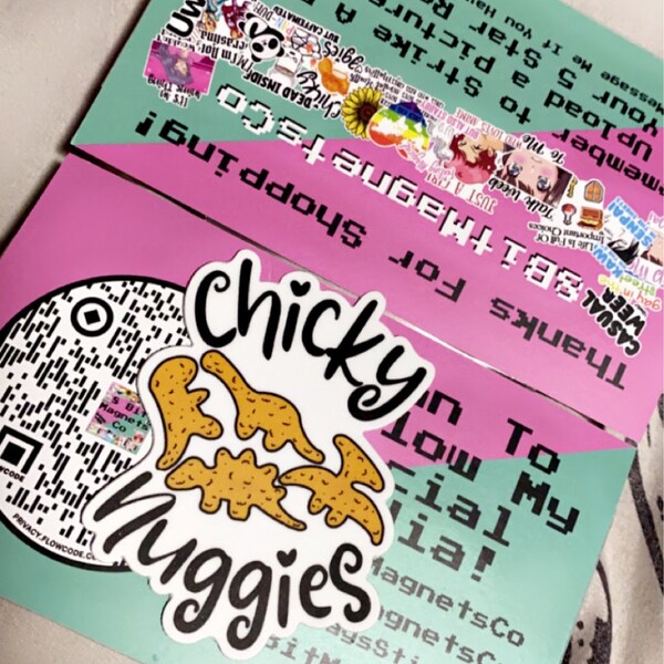 Chicky Nuggies Sticker - Dino Chicken Nuggets Sticker - Funny Food ...