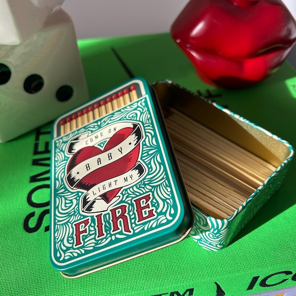 Firelighter Box Metal Tin Storage Holder Fire Lighters Matches Fire ...