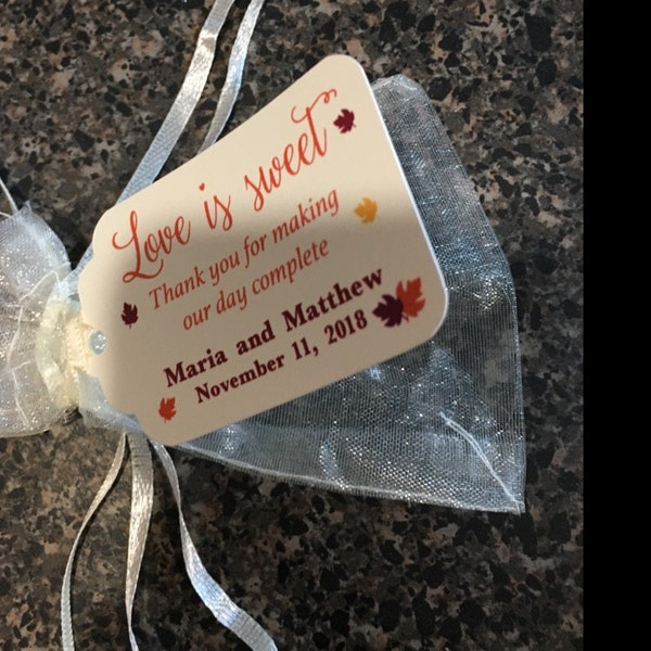 Love is Sweet Fall Themed Favor Tags,fall Treat Favor Tags,fall Wedding ...