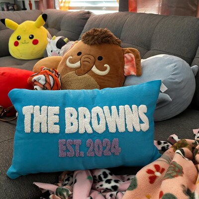 Custom Embroidered Pillow Personalized Gift, Home Decor, Anniversary ...