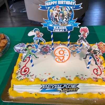 Beyblade Cake Topper Digital Printable Full A4 Size Paper-with Outlined ...