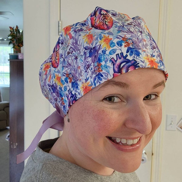 Anatomy Scrub Cap Women, Obgyn Scrub Caps, Ponytail Surgical Cap, Nurse ...
