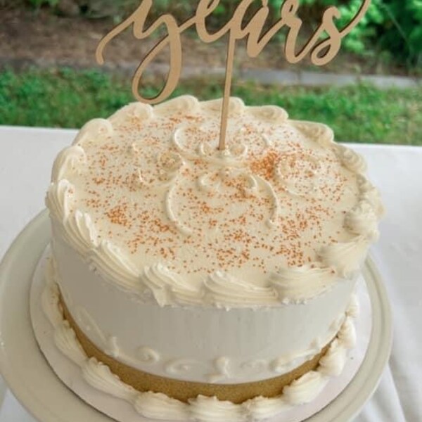 Custom Year Cake Topper | Wood Anniversary Cake Topper | Wood Birthday ...