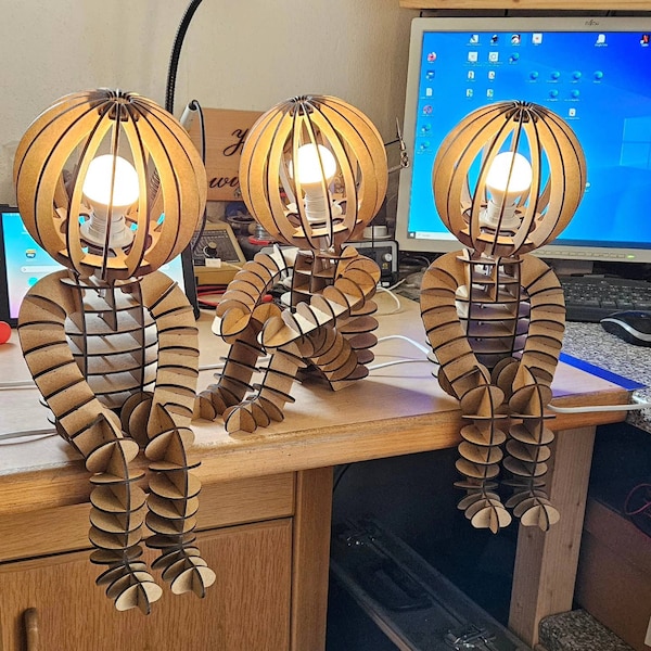 Sitting Human Figure Lamp Shade: Laser Cut Files DXF, SVG - Etsy
