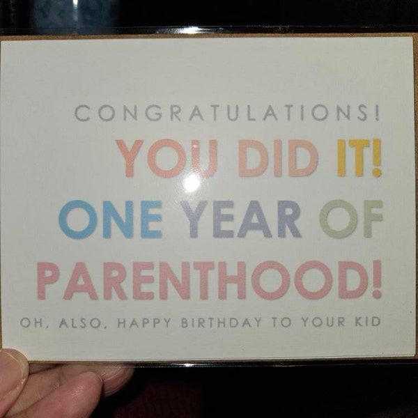 New Parents Greeting Card, First Year of Parenting Card, First Birthday ...