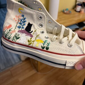 Converse Halloween Custom, Embroidered Ghost Mushroom Converse ...