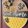 Front Door Decor, Home Sweet Home With Bees, Door Hanger, Bee Lover ...
