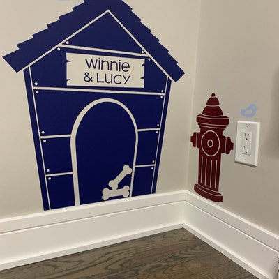 Doghouse Decal With Two Names Dog House Wall Sticker Pet Gift - Etsy