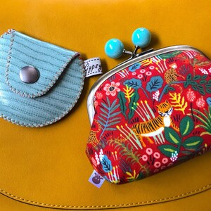 Leather and Designer Fabric Coin Purse / the Mini Gypsy Change - Etsy