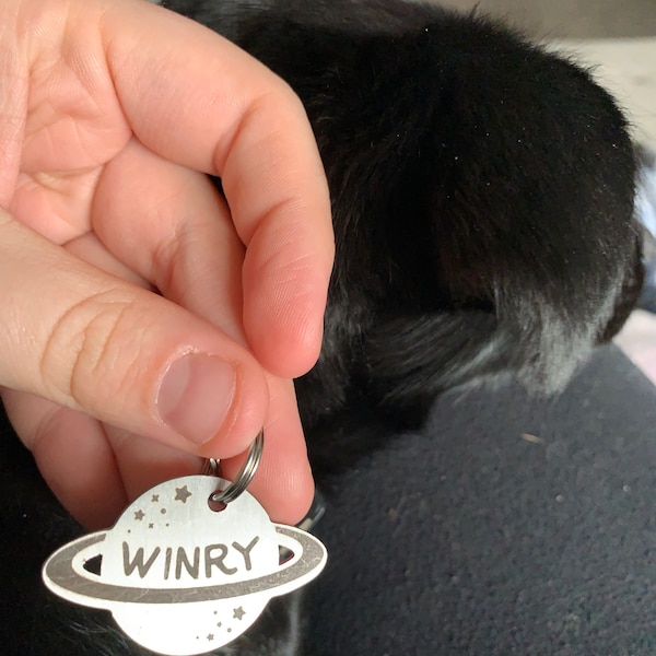 Planet Saturn Dog Tag, Space Id Tad, Rocket Pet Id Tag, Astro, Apollo ...
