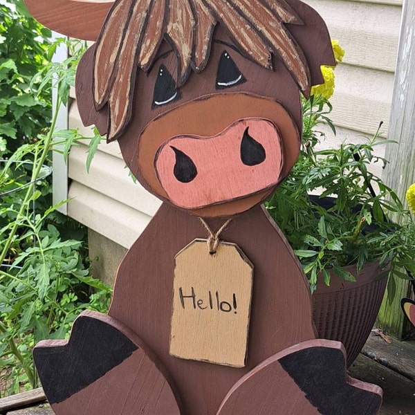 E-PATTERN Highland Cow Porch Sitter Wood Craft DIY Pattern Pdf and Svg ...