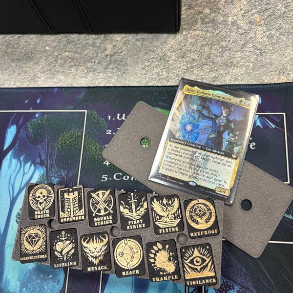 Wooden Ability Counter Set Compatible With Magic (MTG) - Laser Engraved ...