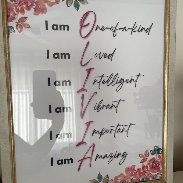 Custom Acrostic Name Poem Wall Art – "i Am" Positive Affirmations ...