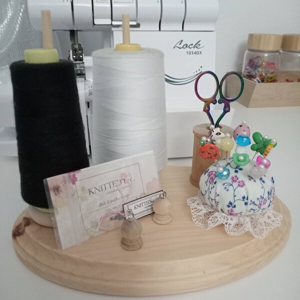 Mini Thread Holder With Pincushion: Seamstress Sewing Stand - Etsy