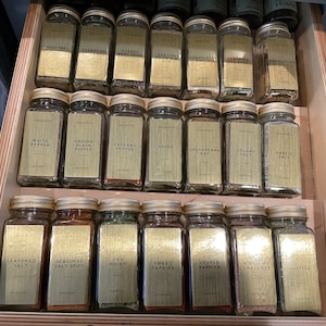 Gold Metallic Herbs and Spice Labels Custom List - Etsy UK