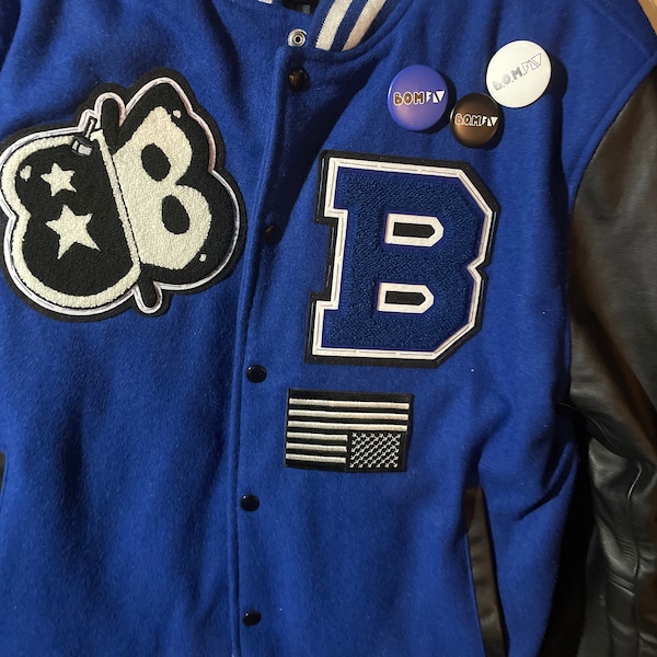 6" Royal Blue & White Chenille Varsity Letterman Letter Patch, Made in ...