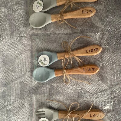 Personalized Spoon and Fork Set, Engraved Baby Spoon, Personalized Baby ...