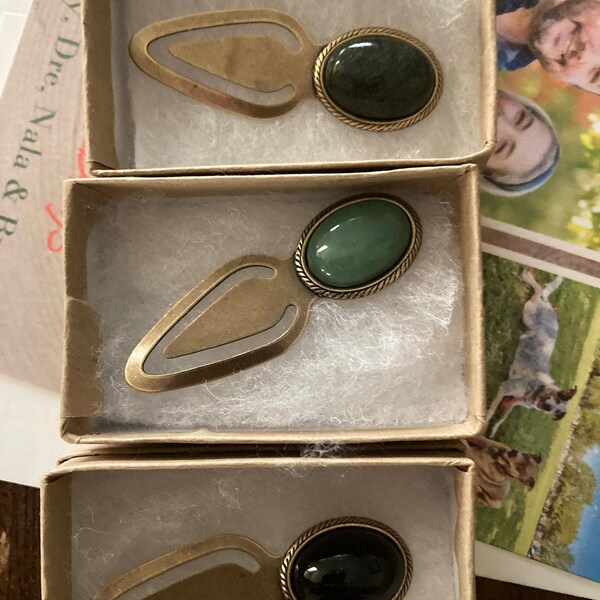 Stone Bookmarks - Pick a Semi-precious Stone Aventurine Onyx Tigereye ...