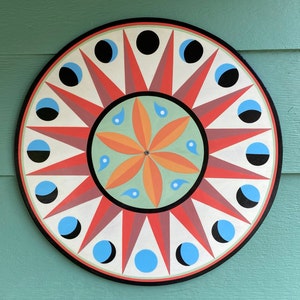 Compass Rose Hex Sign PA Dutch Style Designed for Clear Navigation and ...