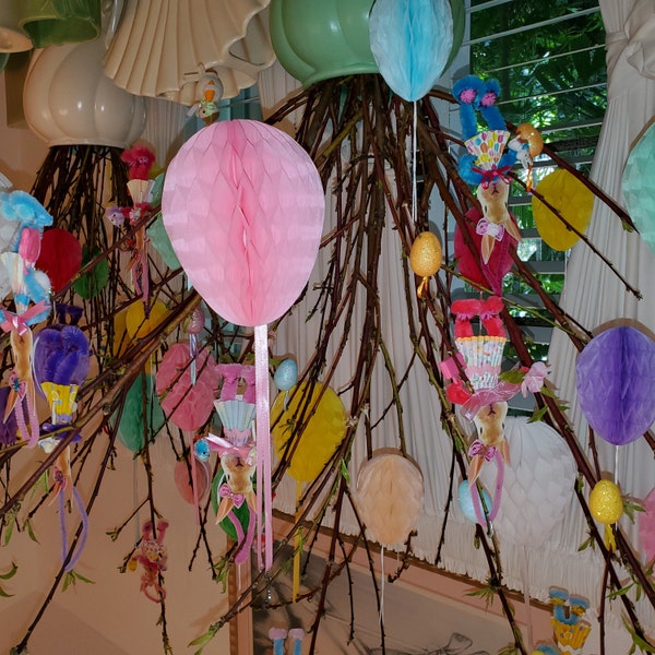 Bump Chenille Easter Bunny Rabbit Paper Doll Decoration#141 - Etsy