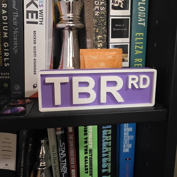 Library Street Sign Self Standing Bookshelf Sign Personalized Color 3D ...