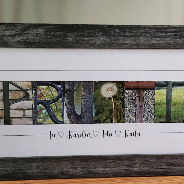 UNIQUE WEDDING GIFT Idea, Framed Last Name Gift, Alphabet Photography ...