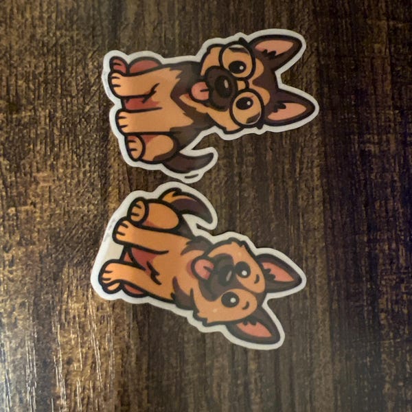 German Shepherd Sticker Pack | Cute Chibi GSD Vinyl Decals | Funny ...