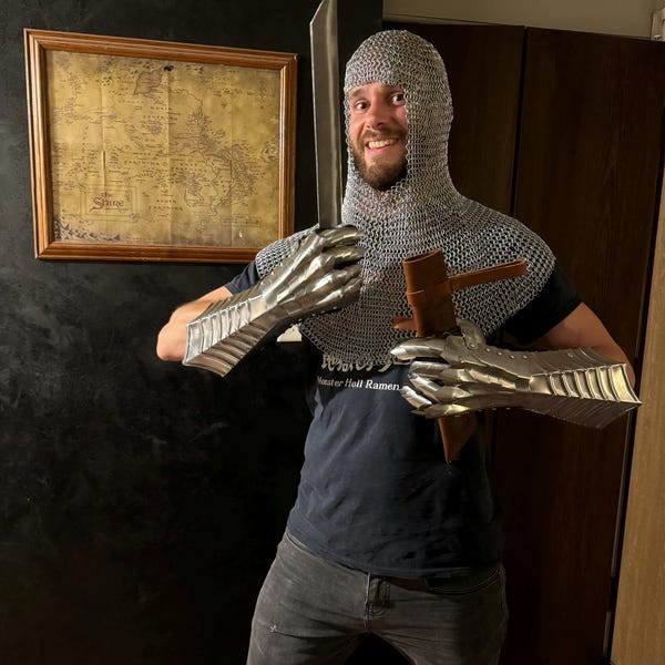 Medieval Blueing Steel Scale Aventail Armor Corset Necklace Halloween ...